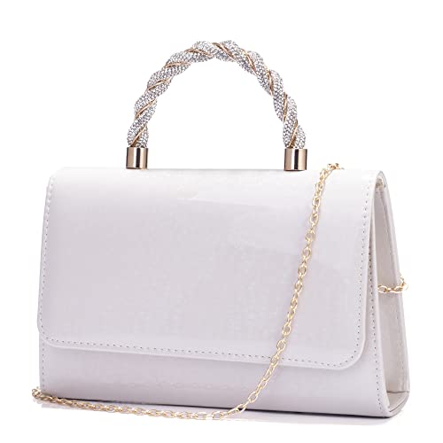 ZHANNI Women's Evening Bag Party Clutches Wedding Purses Cocktail Prom Handbags (Beige)