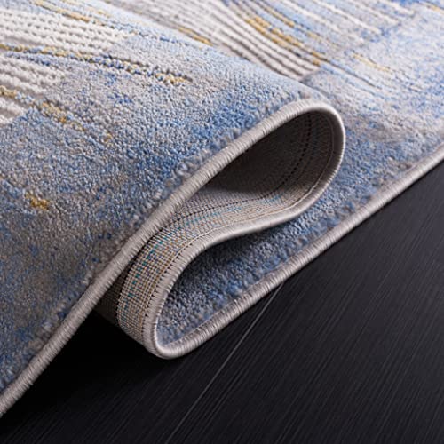 Safavieh Palma Collection 4'5" x 6'5" Beige/Blue PAM316A Modern Contemporary Abstract Non-Shedding Area Rug