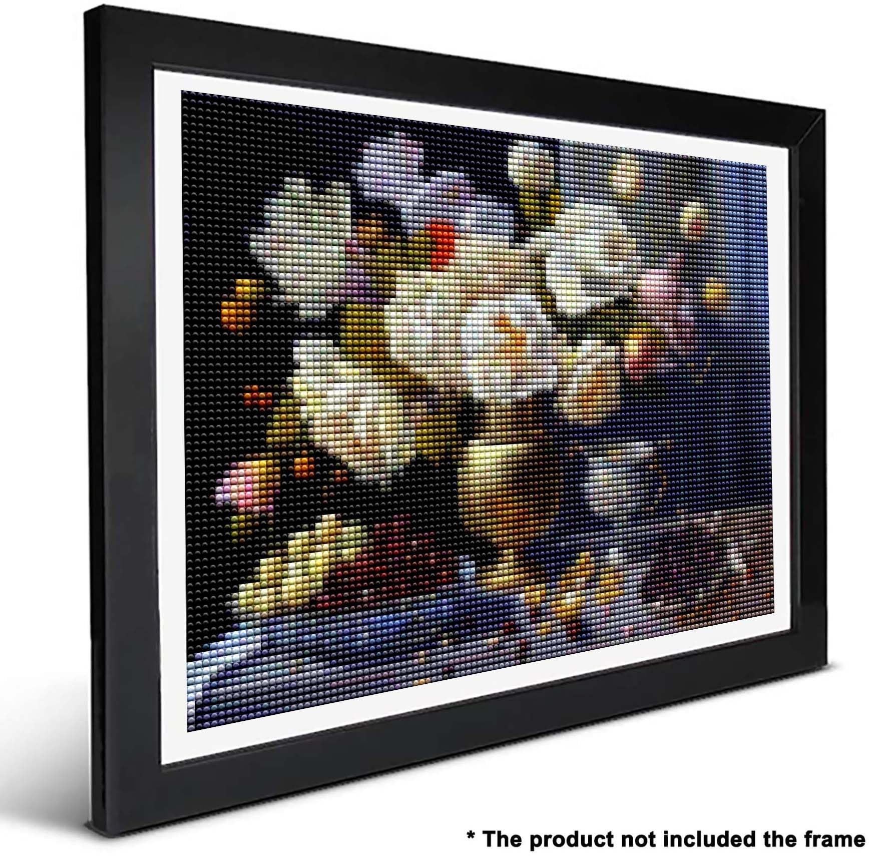 Ginfonr DIY 5D Diamond Art Kits for Adults, Flowers Fruit Table Diamond Painting for Adults, Diamond Art Plants Full Drill, Diamond Art Kits Embroidery Rhinestone Craft for Home Wall Decor 12*16 Inch