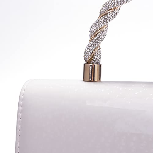 ZHANNI Women's Evening Bag Party Clutches Wedding Purses Cocktail Prom Handbags (Beige)