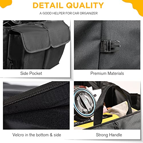 JNCHOICE Trunk Organizer for Car, Collapsible Car Organizer Multi-Compartment Car Storage for SUV, Truck & Car Accessories for Backseat -Black