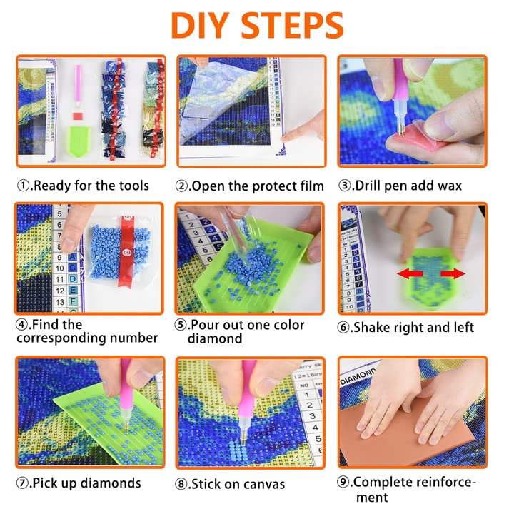 Ginfonr DIY 5D Diamond Art Kits for Adults, Flowers Fruit Table Diamond Painting for Adults, Diamond Art Plants Full Drill, Diamond Art Kits Embroidery Rhinestone Craft for Home Wall Decor 12*16 Inch