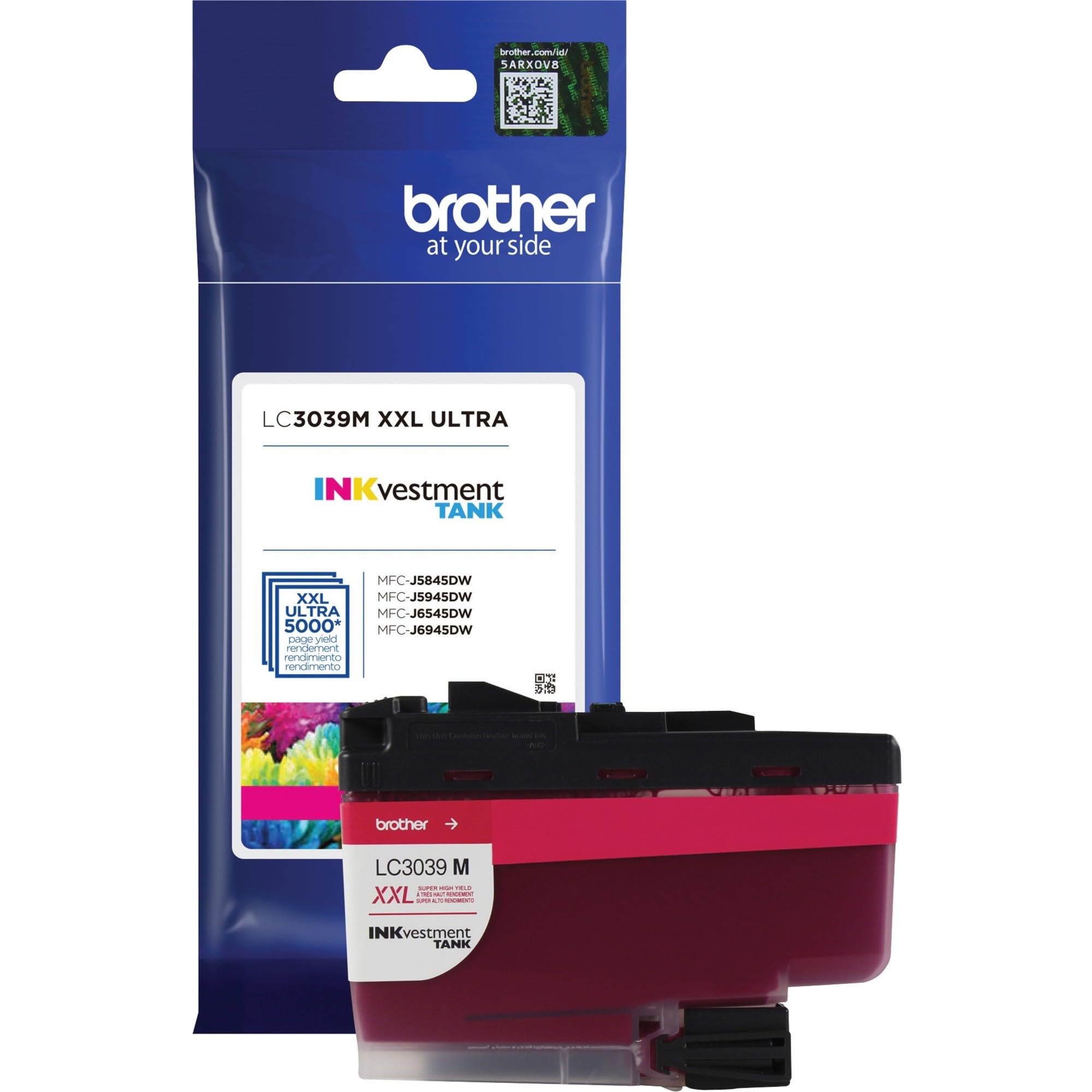 Brother Genuine LC3039M, Single Pack Ultra High-Yield Magenta INKvestment Tank Ink Cartridge, Page Yield Up to 5,000 Pages, LC3039, Amazon Dash Replenishment Cartridge
