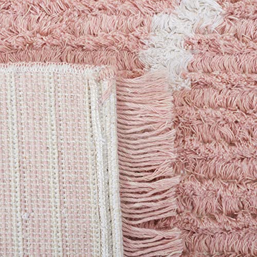 Safavieh Augustine Collection 8' x 10' Pink/Ivory AGT829U Moroccan Boho Trellis Fringe Area Rug