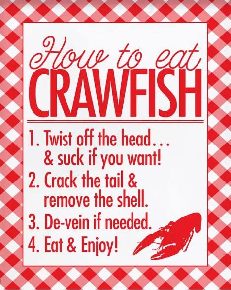 How to Eat Crawfish Sign Crawfish Boil Party Aluminum Signs Funny Tin Sign Metal Art Poster Gift Home Cafe Bar Wall Decor Room Door Accessories 8"x12"