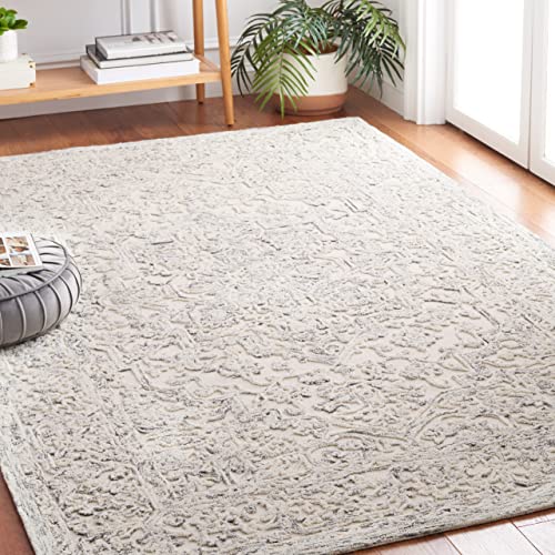 MARTHA STEWART Collection by SAFAVIEH 8' x 10' Ivory/Charcoal MSR3532H Handmade Contemporary Wool Area Rug