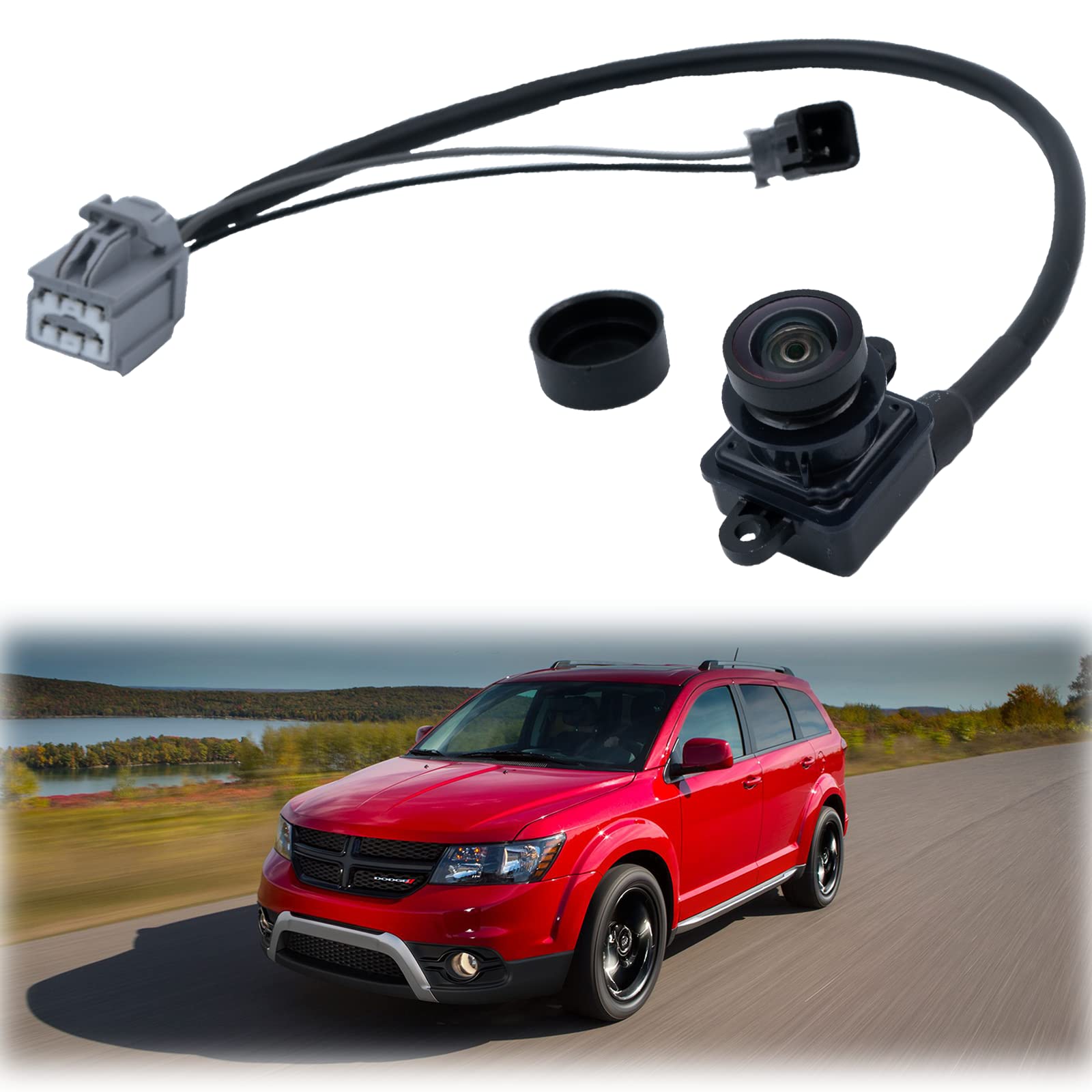 Boeeda Rear View Backup Camera Compatible with Dodge Journey 2011-2020 Park Assist Camera Replaces# 56054158AB 56054158AC 56054158AD 56054158AE 56054158AF 56054158AG (Dodge Journey 2011-2020)