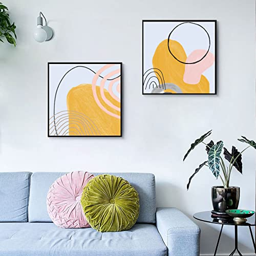 FOLKOR 12x12 Frame for Canvas Painting 0.6-0.8β Deep, 2 Pack Square Floater Frame for Canvas Prints, Floating frame for Wall Art Oil Painting Paint by Numbers Living Room Decor (Black)