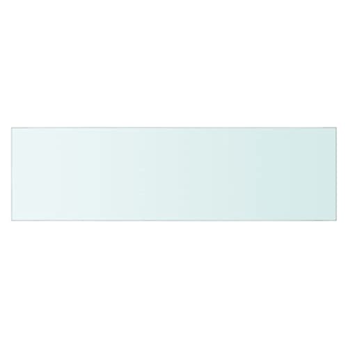 GOLINPEILO Tempered Glass Shelf Panel Glass Clear, Floating Glass Shelves, 0.3" Thick Wall Mount Glass Support Plate for Shower Bathroom Home Office Display 27.6" x 7.9"