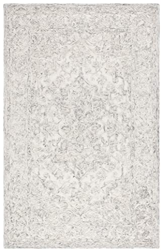 MARTHA STEWART Collection by SAFAVIEH 8' x 10' Ivory/Charcoal MSR3532H Handmade Contemporary Wool Area Rug