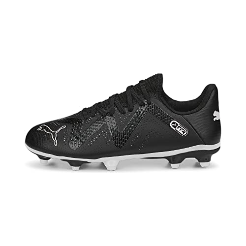 PUMA Future Play Firm Artificial Ground Sneaker, Black-White, 6.5 US Unisex Big Kid