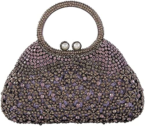 QLAZO Women's Evening Bag- Ladies Elegant Formal Evening Bag Sparkly Clutch Glittering Rhinestone Crystal Handbag and Purse (Color : Grey)