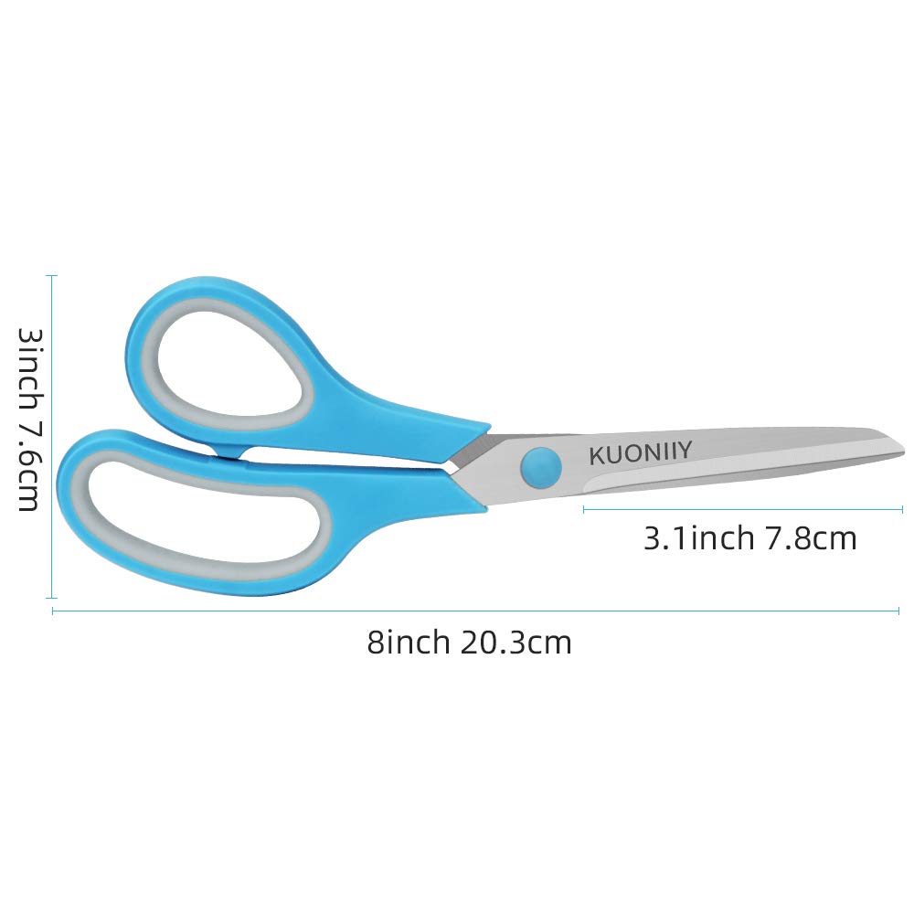 KUONIIY Scissors,Sharp Scissors Blade,Ergonomic Comfortable Handle,Sturdy Sharp Scissors for Office Home School Sewing Fabric Craft Supplies,20 Pack,8inch