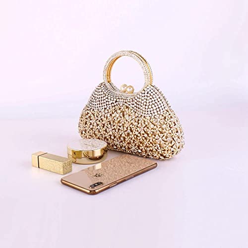 QLAZO Women's Evening Bag- Ladies Elegant Formal Evening Bag Sparkly Clutch Glittering Rhinestone Crystal Handbag and Purse (Color : Grey)
