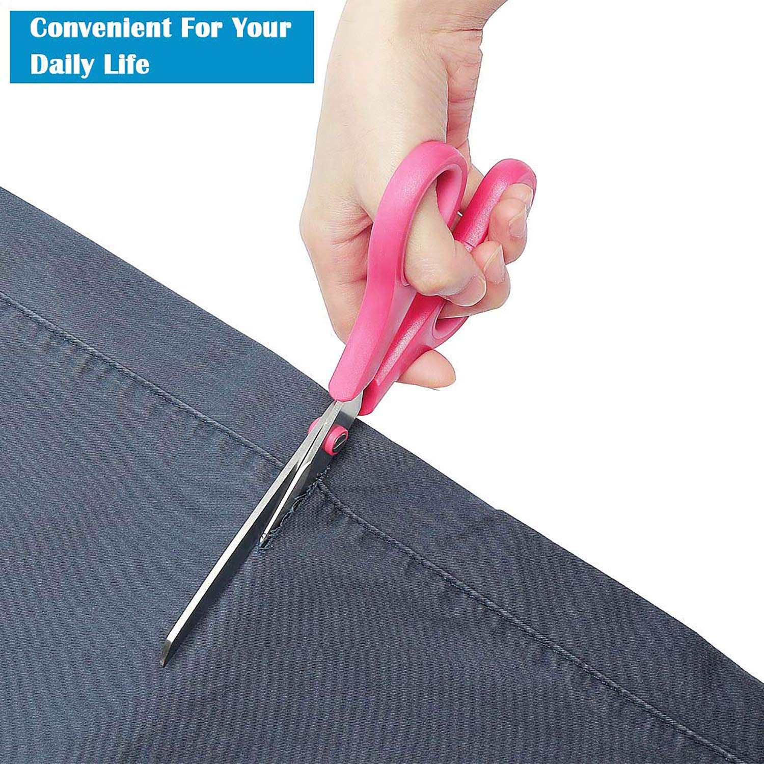 KUONIIY Scissors,Sharp Scissors Blade,Ergonomic Comfortable Handle,Sturdy Sharp Scissors for Office Home School Sewing Fabric Craft Supplies,20 Pack,8inch