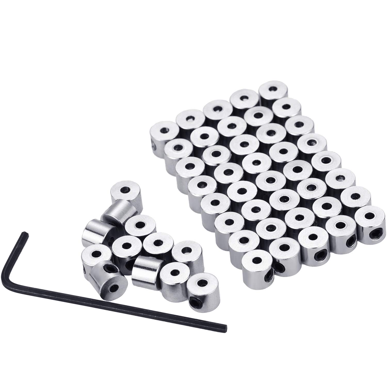 Mudder 100 Pieces Pin Keepers Pin Locks Pin Backs Locking Clasp with Wrench, 6 x 5 mm