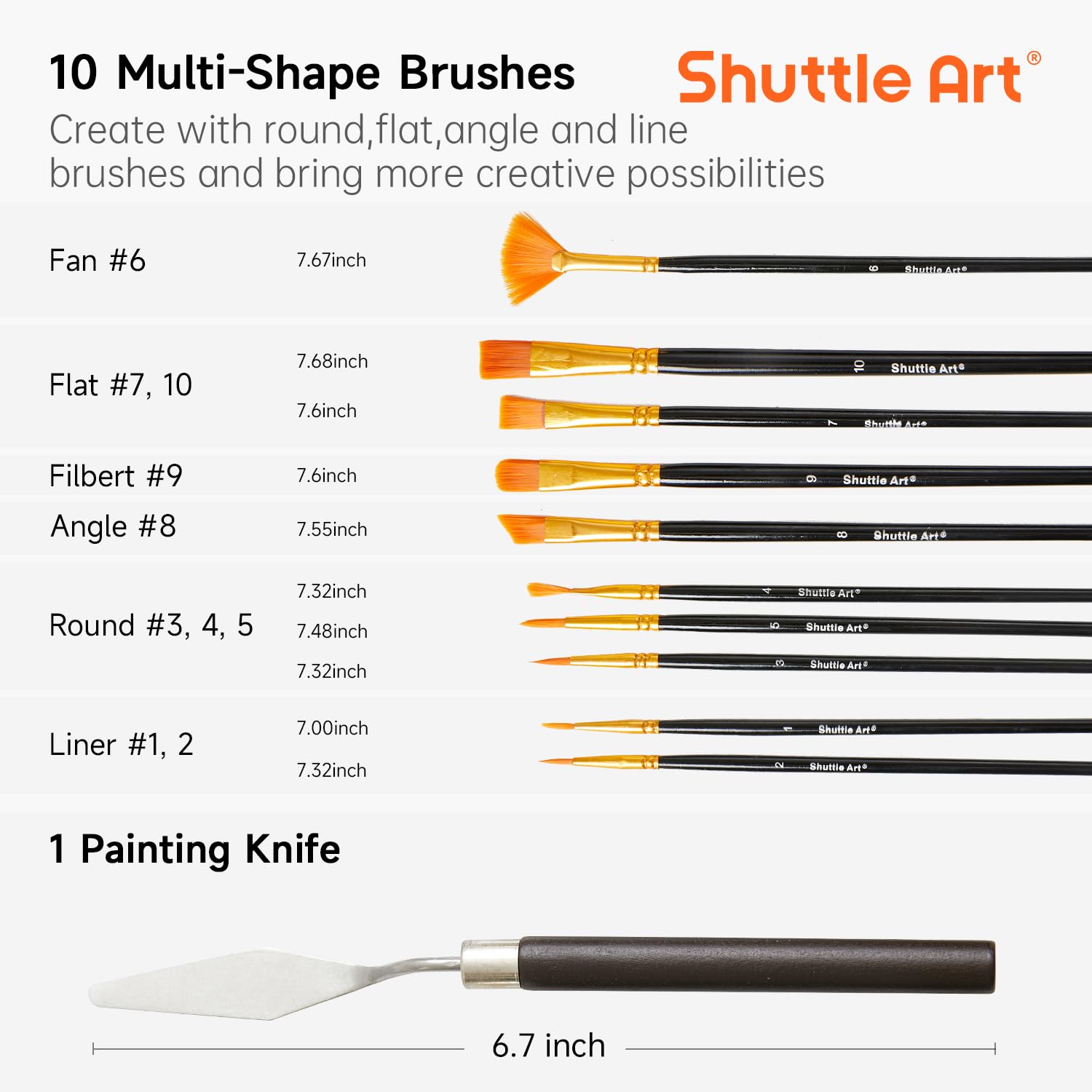 48 Pack Acrylic Paint Set, Shuttle Art 30 Colors Acrylic Paint (36ml) with 10 Brushes 5 Canvas 1 Paint Knife 1 Palette 1 Sponge, Complete Set for Kids, Adults Painting on Canvas Rocks Wood Ceramic