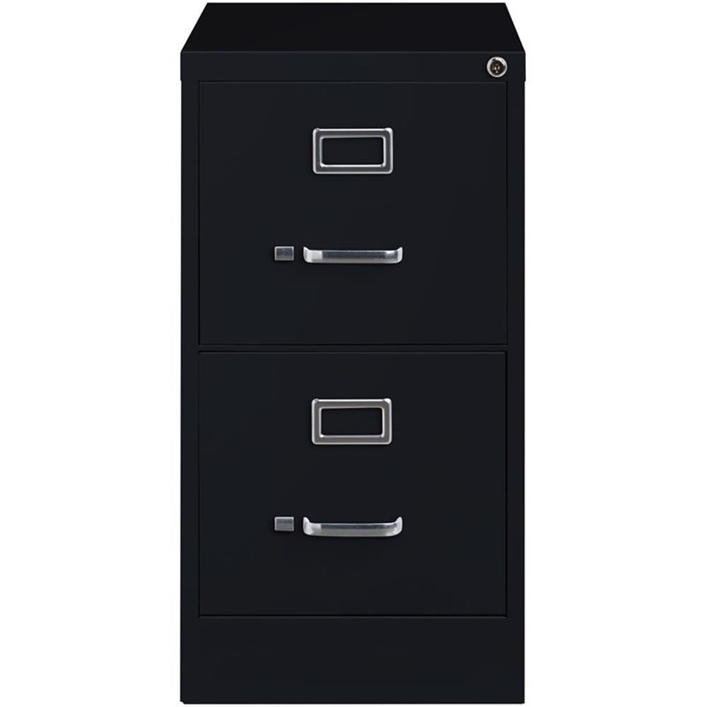 Lorell 2-Drawer Vertical File, 15 by 22 by 28, Black LLR42291