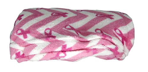 Pink Ribbon Breast Cancer Plush Throw Blanket