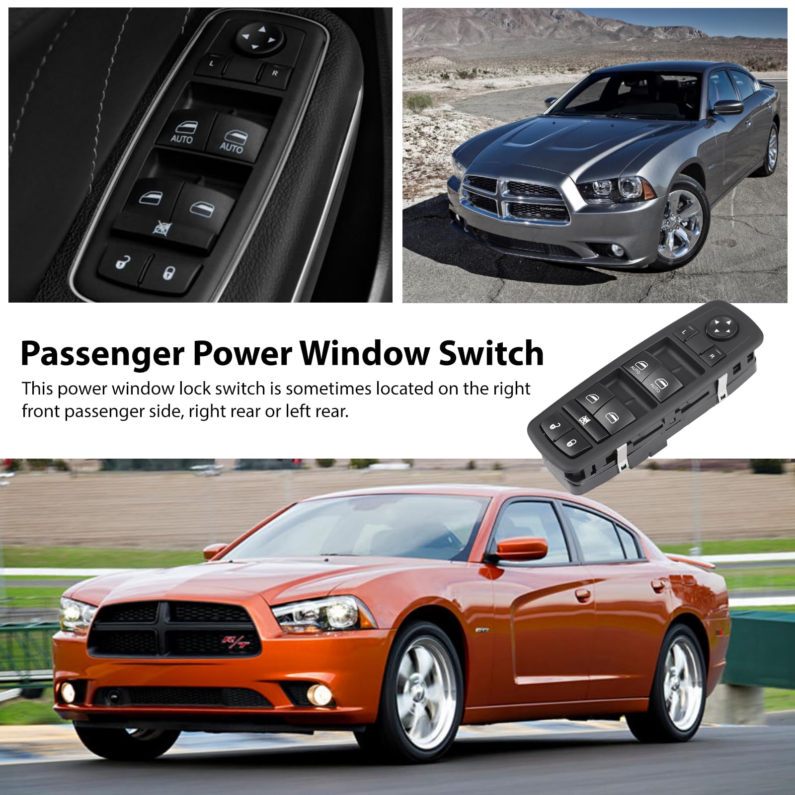 68139805AA Master Power Window Switch Front Left Driver Side for 2011-2020 Chrysler 300, 2015-2017 Chrysler 200, 2011-2016 Dodge Charger Replace 68139805AB 68139805AC 68139805AD