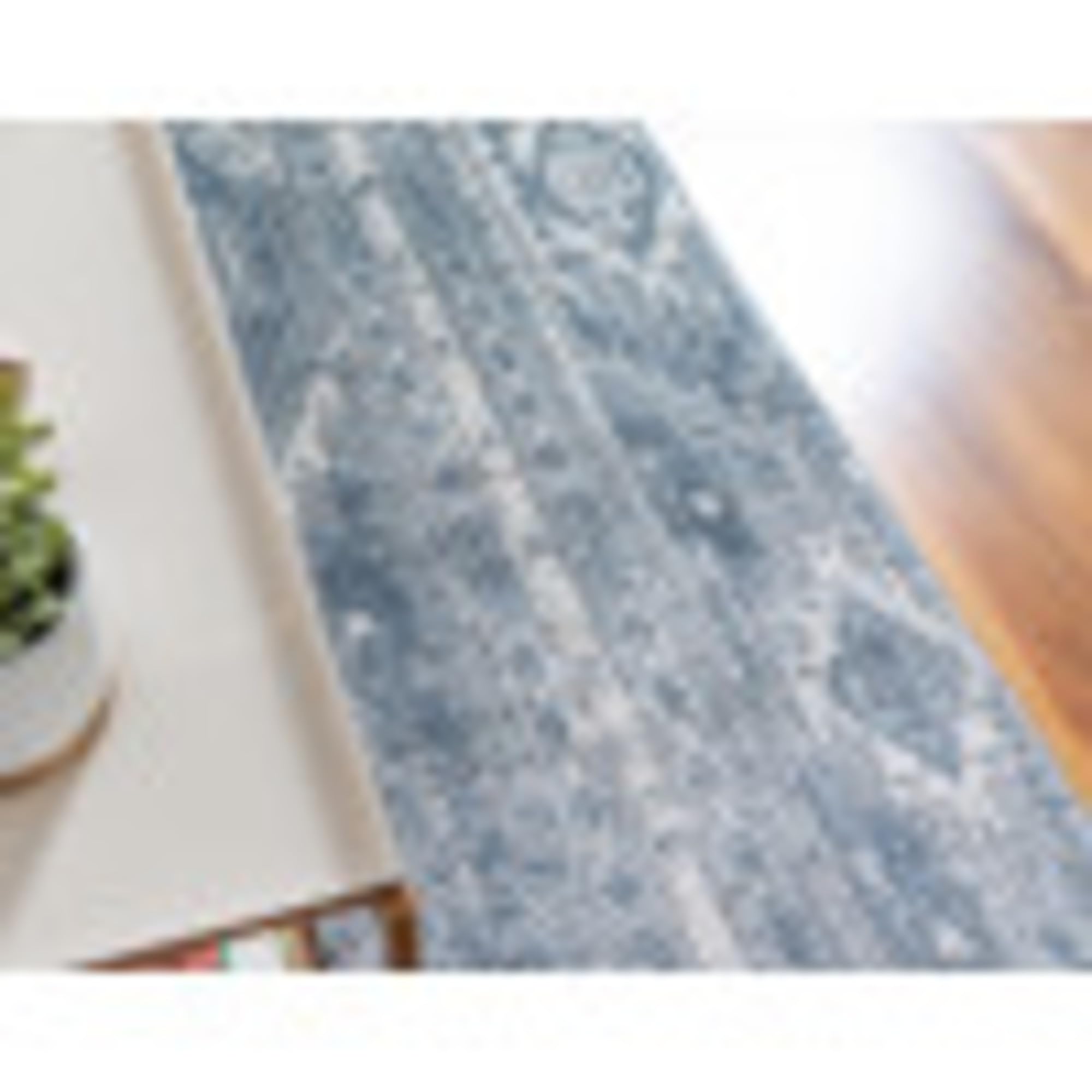 Unique Loom Portland Collection Southwestern Inspired Striped Tone Area Rug, 2 ft 2 in x 12 ft, Blue/Gray