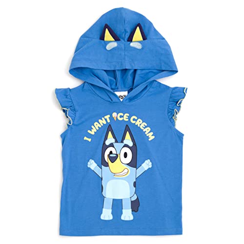 Bluey Toddler Girls Cosplay Tank Top Dolphin and French Terry Shorts 3T