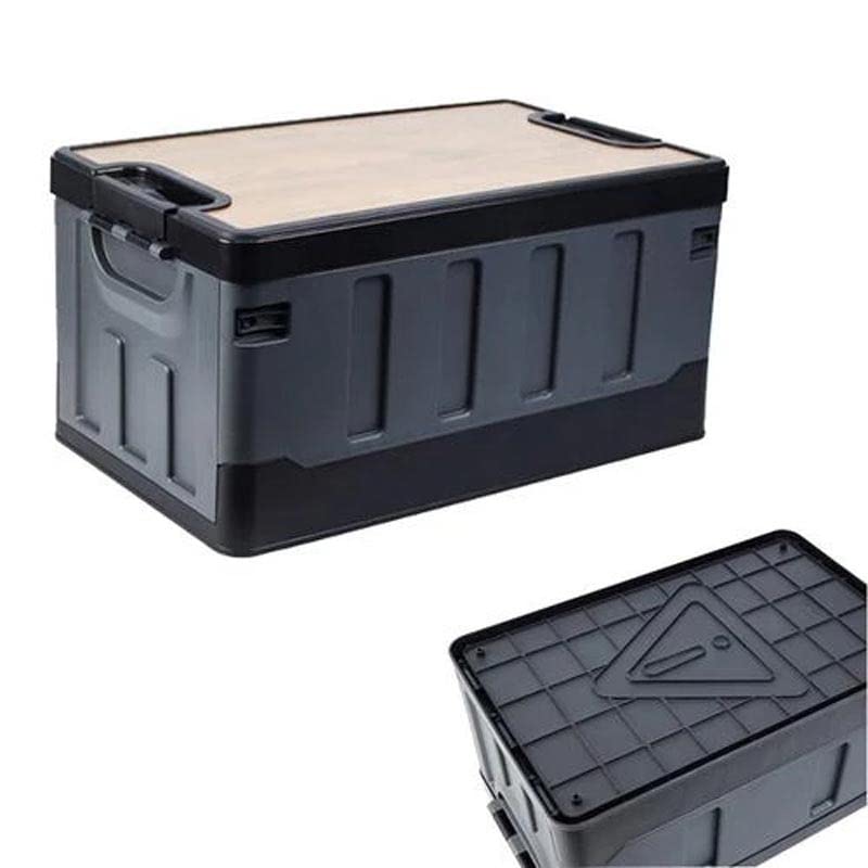 35L Outdoor Camping Storage Box High-Capacity Move House Travel Sundries Trunk Universal Car Trunk Storage Box Portable Case (Argento)