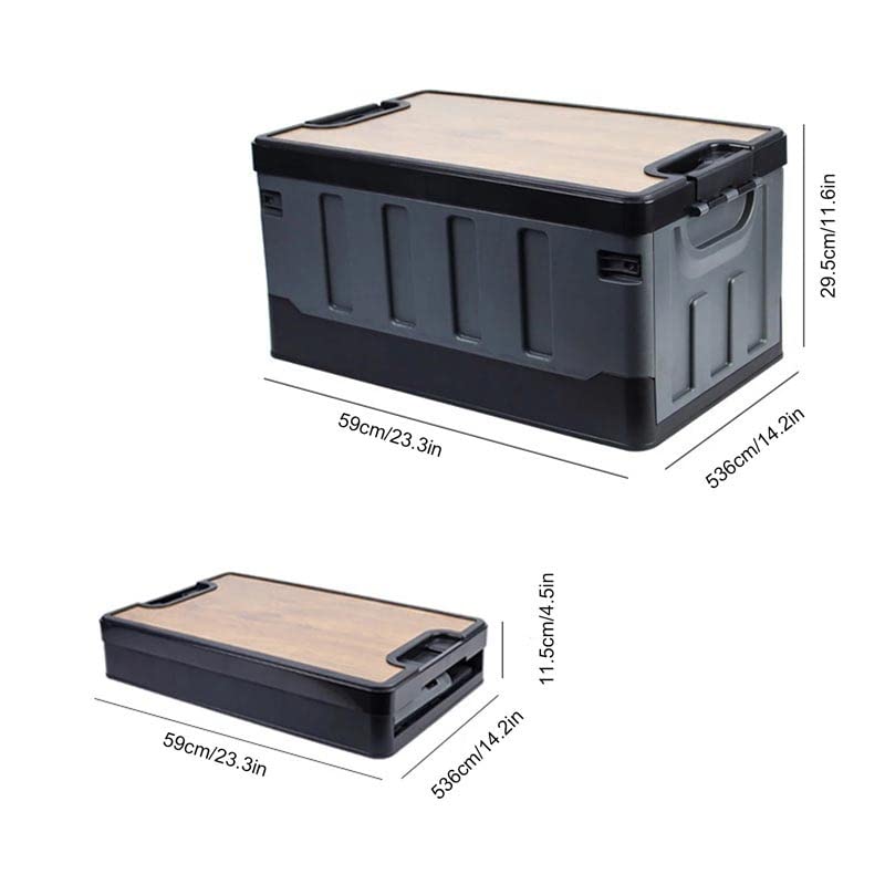 35L Outdoor Camping Storage Box High-Capacity Move House Travel Sundries Trunk Universal Car Trunk Storage Box Portable Case (Argento)