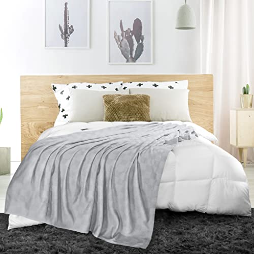 Utopia Bedding 100% Cotton Blanket (Throw Size - 60x50 Inches) 350GSM Lightweight Thermal Blanket, Soft Breathable Blanket for All Seasons (Cool Grey)