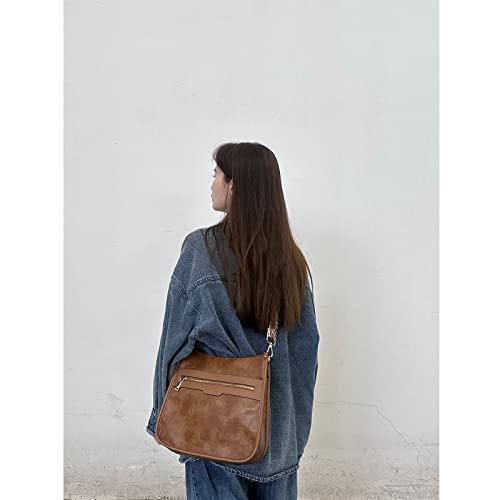Crossbody Bags for Women Shoulder Hobo Handbags Leopard Guitar Strap Ahdorned Crossbody Bags Neoprene Strap Purse Large