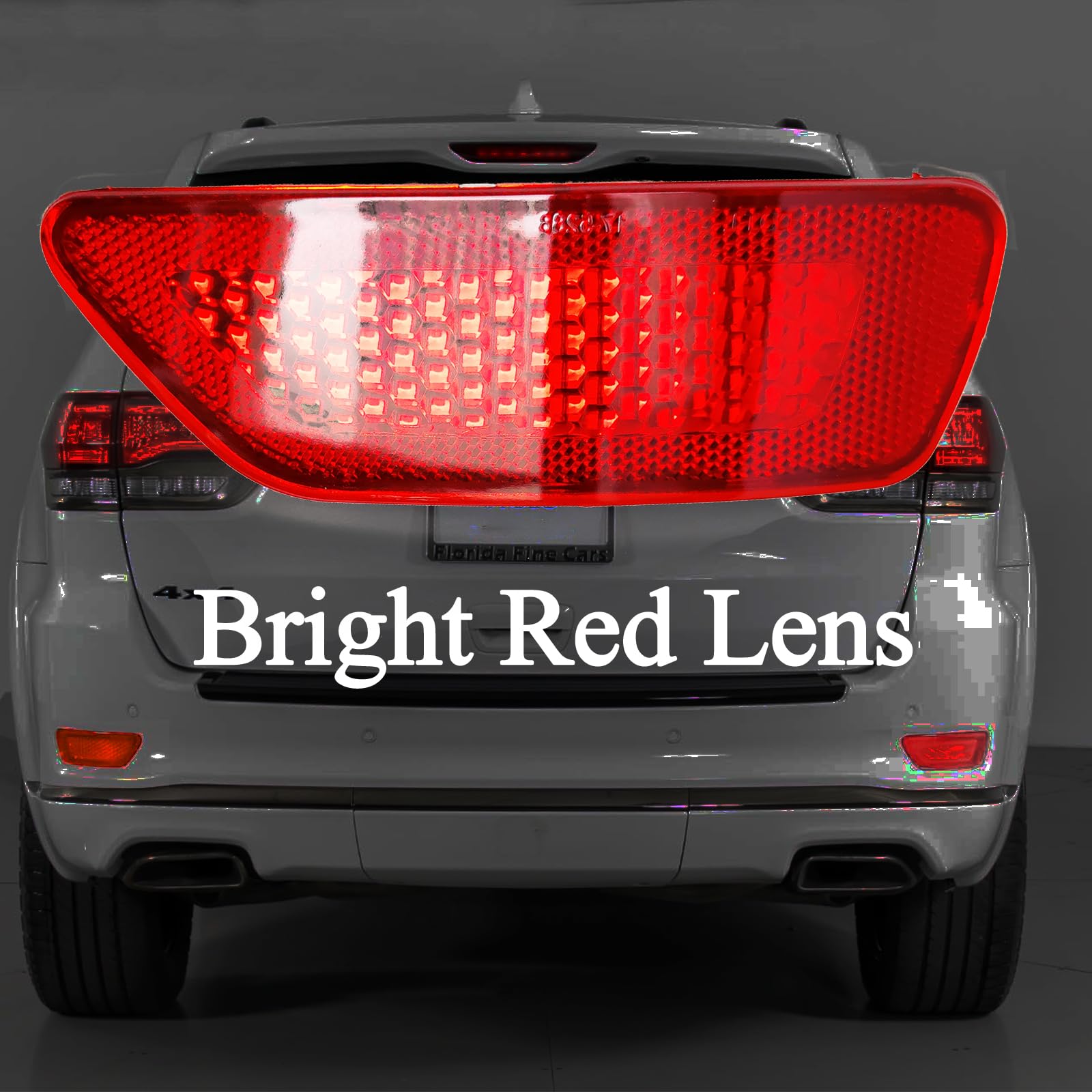 WGOHUI 57010720AC Right Passenger Side Rear Reflector Light Compatible with Jeep Grand Cherokee 2011-2021, Jeep Compass 2011-2017, Dodge Journey 2011-2020 with Fascia, Red Lens, CH1185100