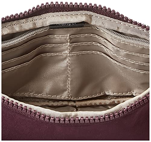 Kipling Womens Women's Emilia Wristlet, Organisational Compartments, Adjustable Strap, Zip Closure, Nylon Crossbody Bag, Dark Plum Tonal, 7.5 L x 4.125 H 1.5 D US