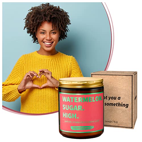 Watermelon Sugar High - Handmade Natural Soy Candle - Harry Styles Candle - Harry Merch - Harry S One Direction Present Idea Music Themed Gift for Fans
