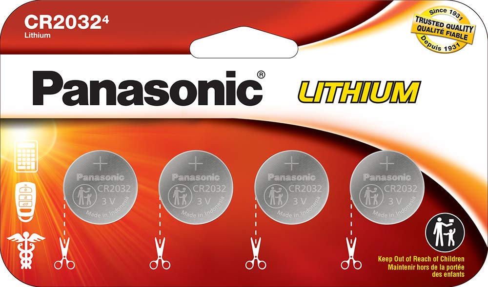 Panasonic CR2032 3.0 Volt Long Lasting Lithium Coin Cell Batteries in Child Resistant, 4 Pack & Panasonic CR2025 3.0 Volt Long Lasting Lithium Coin Cell Batteries in Child Resistant, 10 Pack