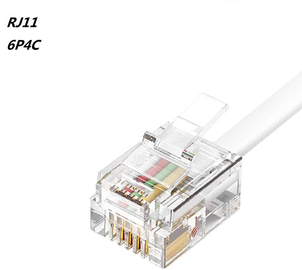 URBEST 2 pcs rj11 male to female two way telephone splitter converter cable