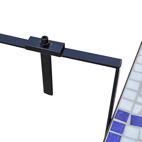 ZQQLVOO Hanging Balcony Table,Patio Table Decoration,Mosaic Table Outdoor,Mosaic Plant Stand,Garden Table,Tea Table,for Gardens,Decks,Porches and Backyards,Blue and White Mosaic