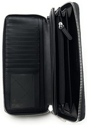 Michael Kors JST Large Chain Shoulder Tote JST Continental Wristlet (Black Signature)