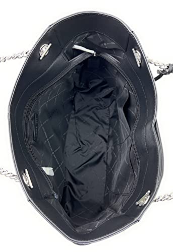 Michael Kors JST Large Chain Shoulder Tote JST Continental Wristlet (Black Signature)