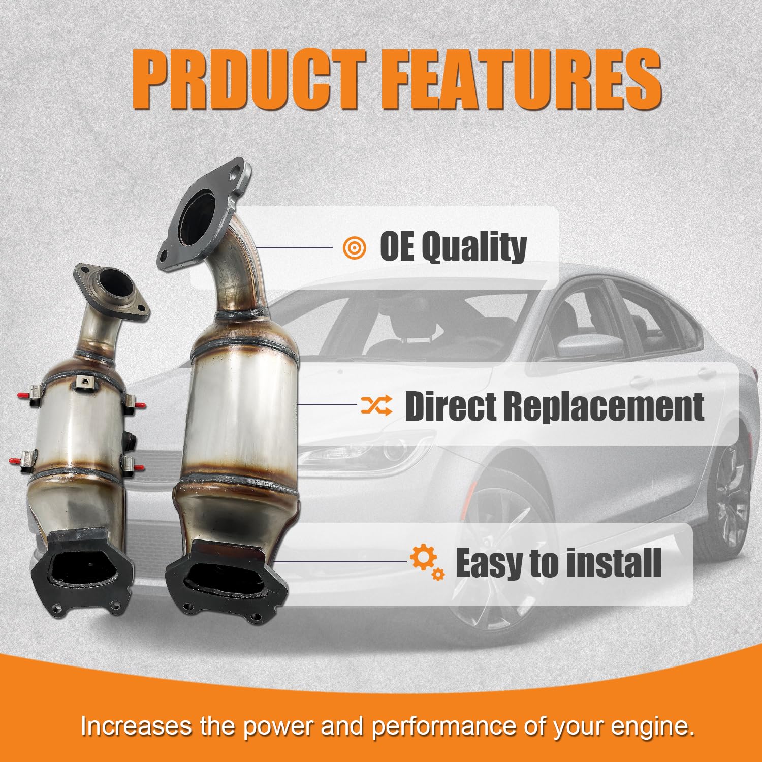 ARSTAK Front and Rear Catalytic Converter Fits for Dodge Grand Caravan, Journey, Avenger, for Chrysler Town & Country, 200, for R-outan & Ram C/V, 3.6L 2011-2019 (1 Pair)