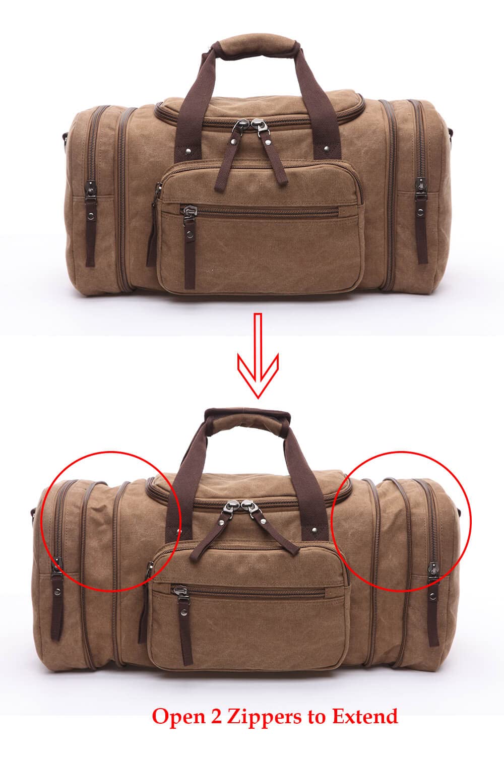 Duffle Bag for Travel, Large Canvas Duffel Bag for Travelling Overnight Weekender Bag Carry On Bag for Men Women Black