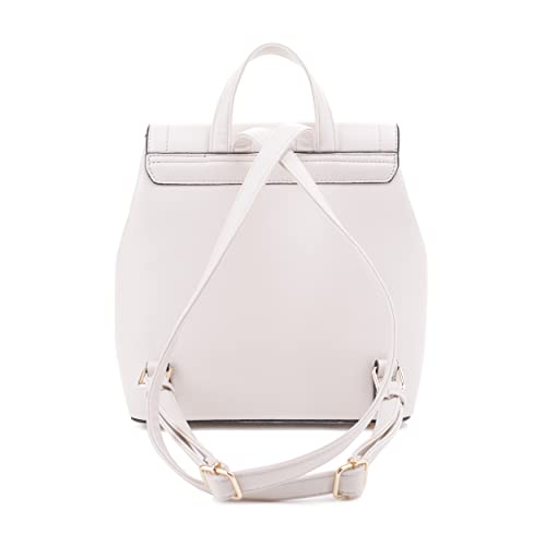 EVVE Faux Leather Small Fashion Backpack Purses For Women Girls Mini Daypack with Matching Wallet | Off white
