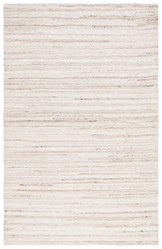 Safavieh Casablanca Collection 3' x 5' Beige/Ivory CSB792B Handmade Solid Wool 0.8-inch Thick Area Rug