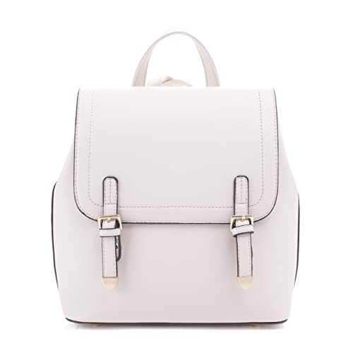EVVE Faux Leather Small Fashion Backpack Purses For Women Girls Mini Daypack with Matching Wallet | Off white