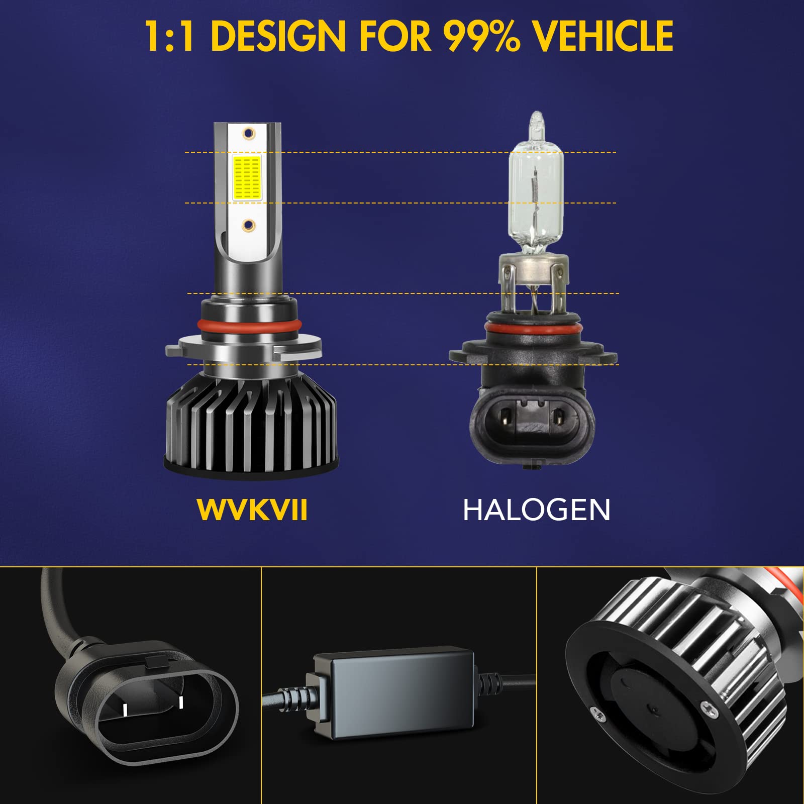 WVKVII Fit For Dodge Journey 2009-2019 LED Bulbs Combo 9005/HB3 High + 9006/HB4 Low Beam Lights Bulbs, 6000K Cool White Super Bright,IP68, 4