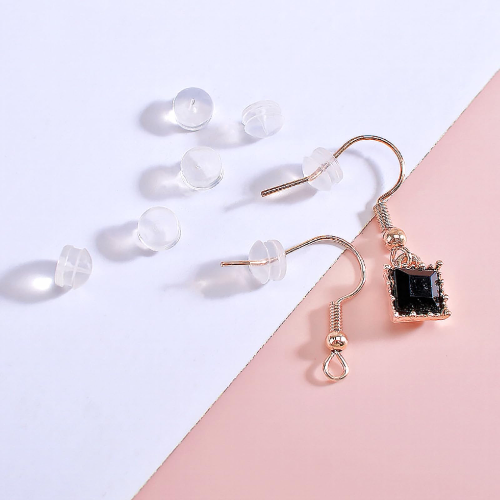 Silicone Earring Backs, Clear Earring Backings, 20PCS Soft Earring Stoppers, Safety Back Pads Backstops, Earring Stopper Replacement for Fish Hook Earring Studs Hoops