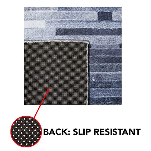 Safavieh Faux Hide Collection Machine Washable Slip Resistant 3' x 5' Light Grey/Grey FAH516F Rustic Lodge Modern Glam Bedroom Living Room Area Rug