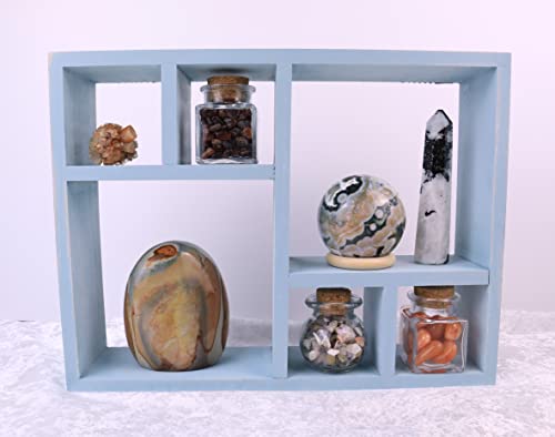 Shelf & Stone Mini Fossil & Crystal Display Shelf Parent (Rustic White)