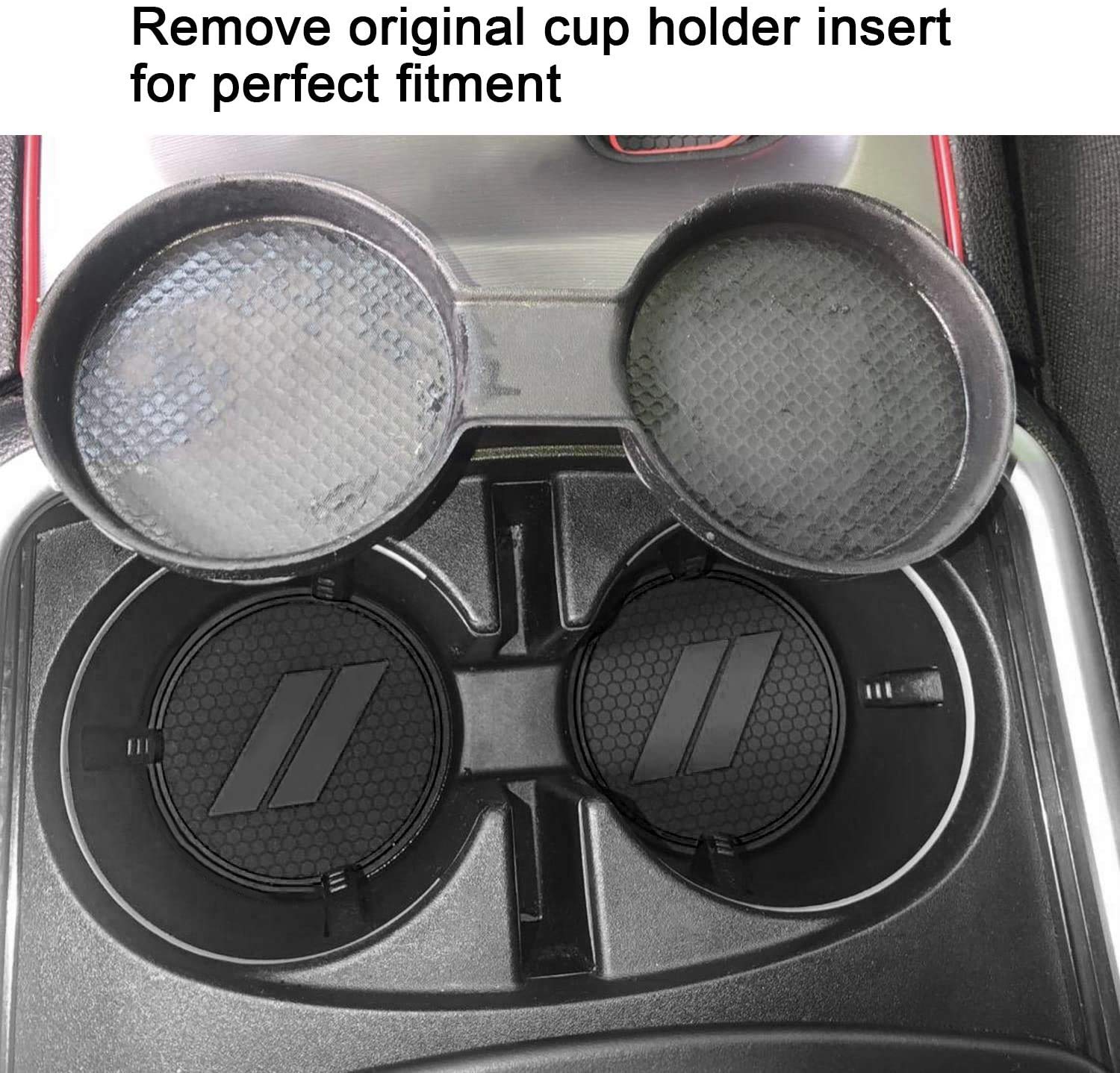 SENSHINE for Dodge Journey Accessories 2022 2021 2020 2019 2018 2011-2021 Non-Slip Anti Dust Cup Holder Insert Center Console Shifter Liner Trim Door Packet Mats Custom Interior 5PC Set (Black Trim)