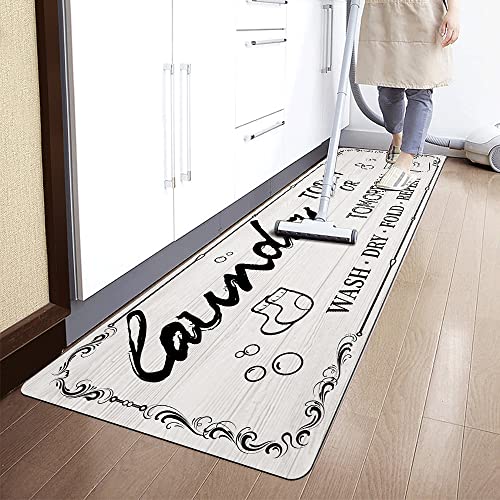 TPAPFRLY Farmhouse Laundry Room Rug 20"X59" Waterproof Laundry Mat for Laundry Room Non-Slip Entrance Rug Area Rug for Bathroom, Mudroom, Kitchen, Washroom, Light