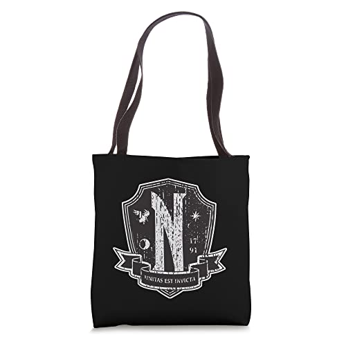 Wednesday Nevermore Logo Distressed Tote Bag